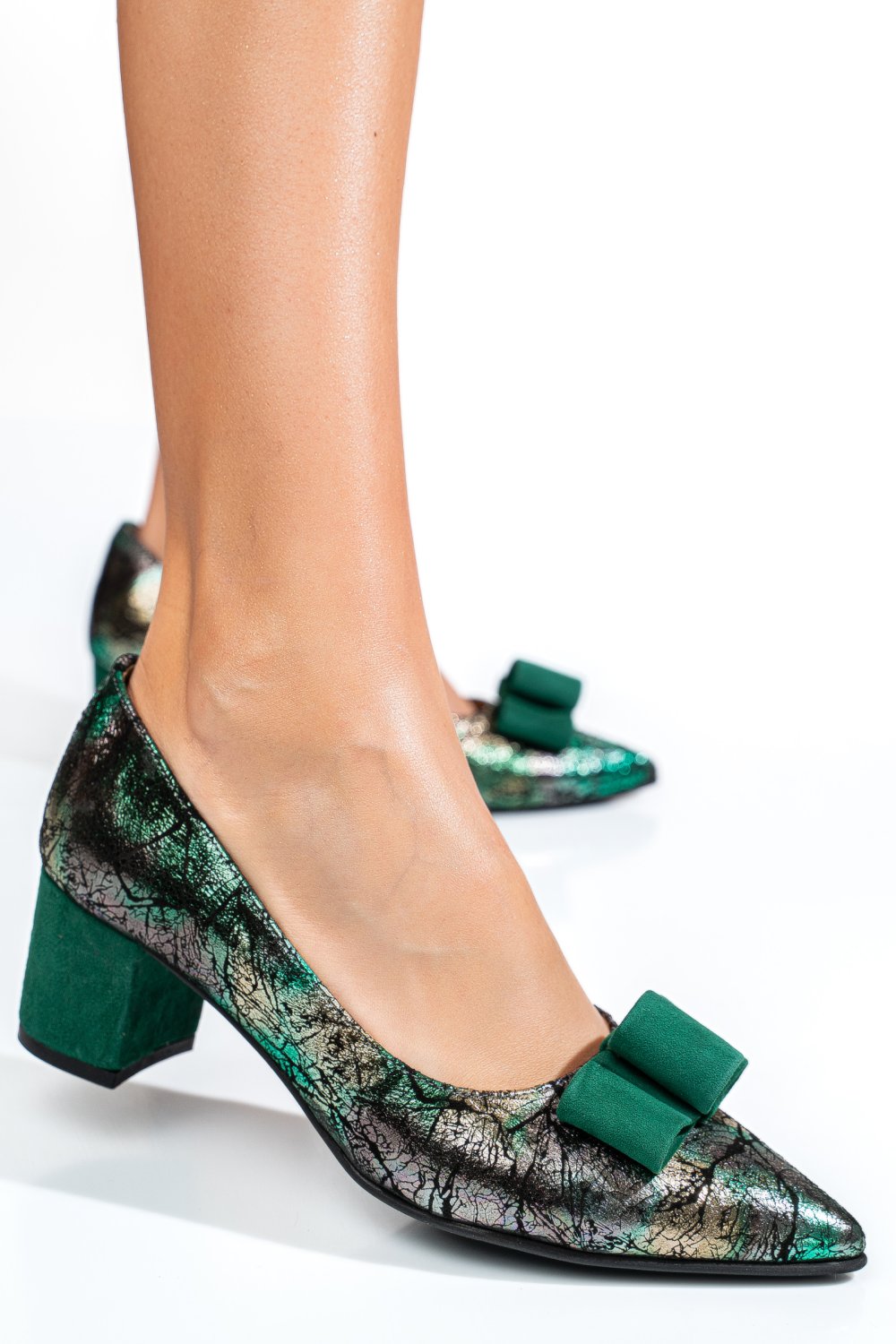 PANTOFI VERDE PIELE NATURALA INTOARSA 5S77505NEF - PANTOFICOMOZI